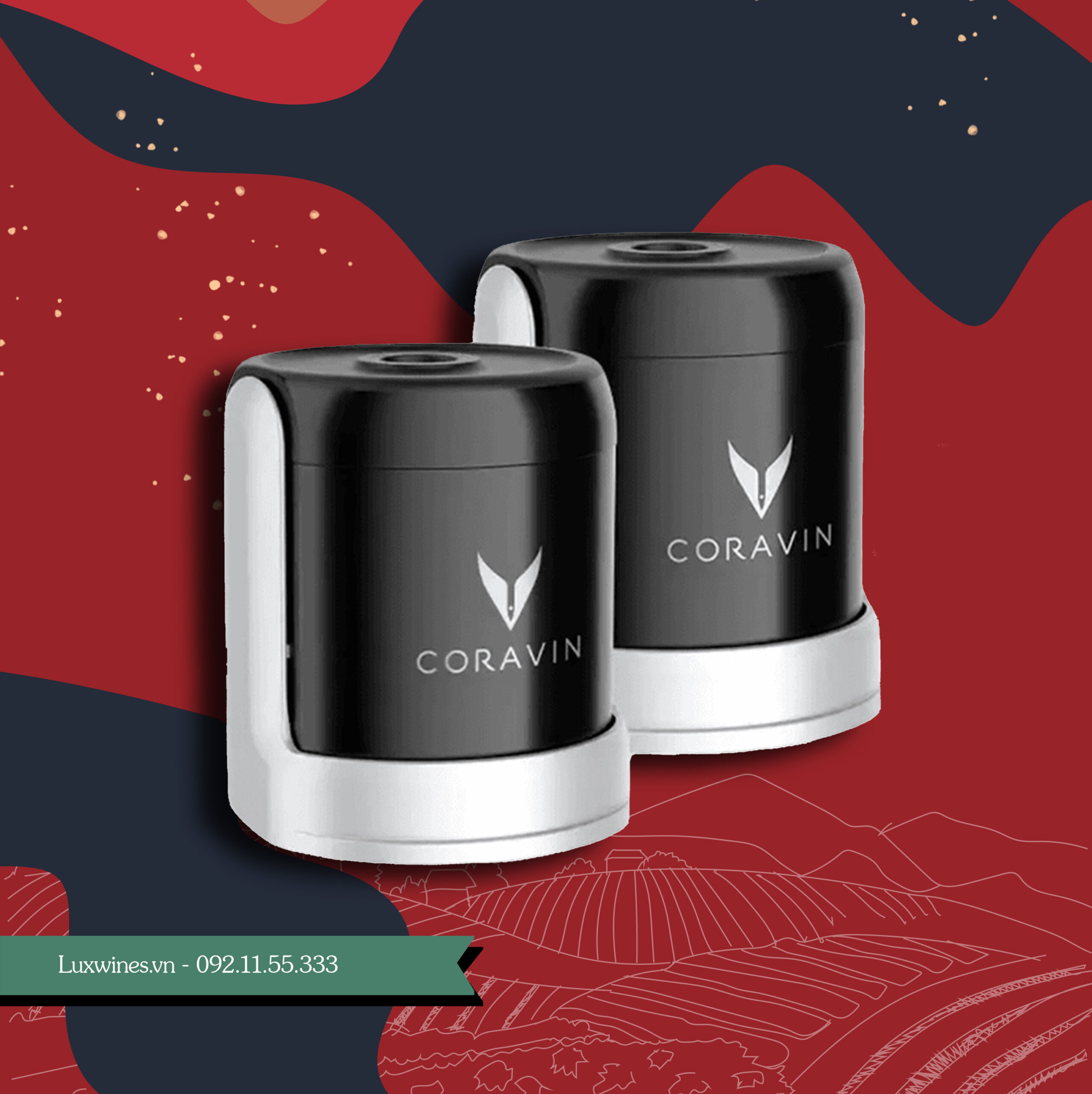 Hộp 2 nắp đậy CORAVIN Sparkling™ Stoppers - LUXWINES